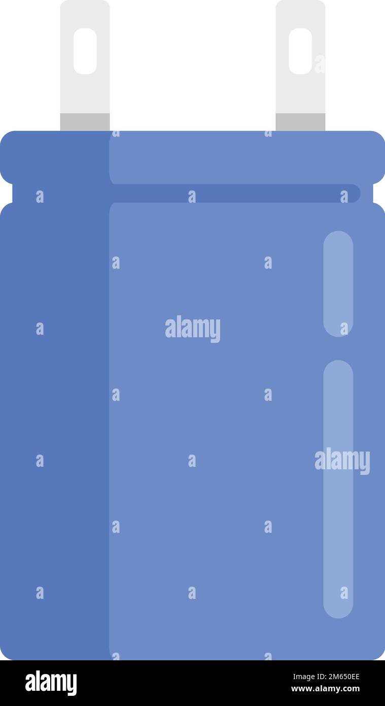 Semiconductor capacitor icon flat vector. Electric component. Circuit ...