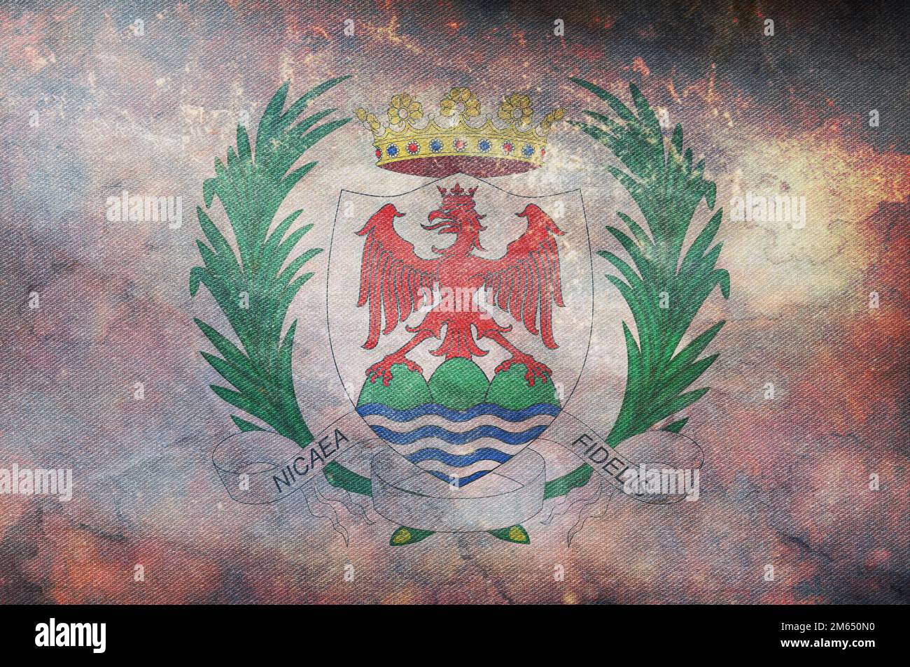 retro flag of Gallo Romance peoples Nicard people with grunge texture ...