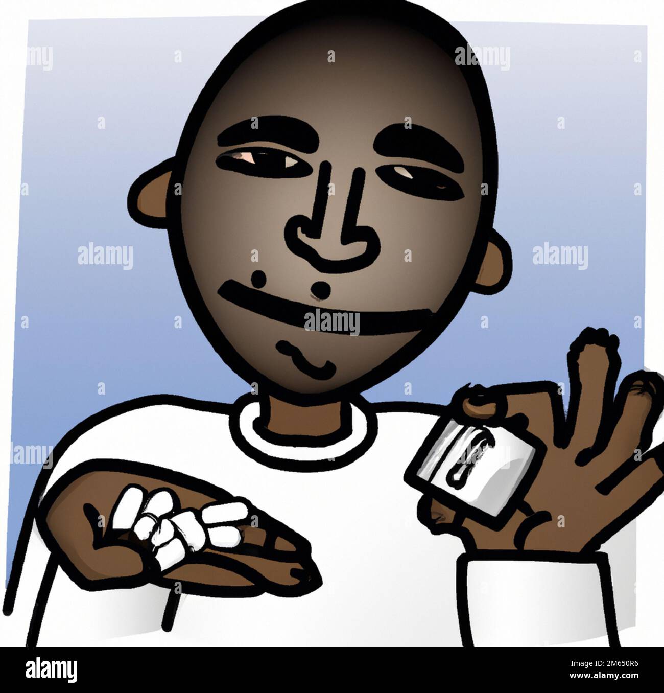 coloured man with drugs in hands Stock Photo - Alamy