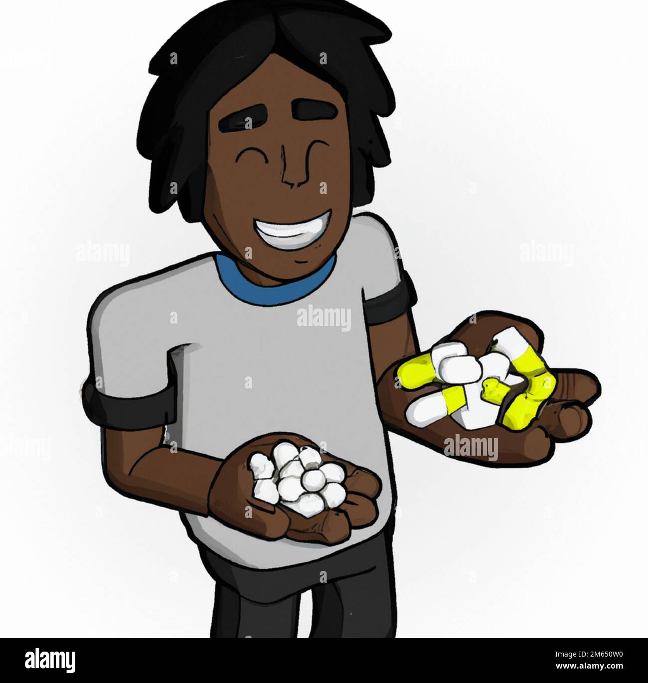 coloured man with drugs in hands Stock Photo - Alamy