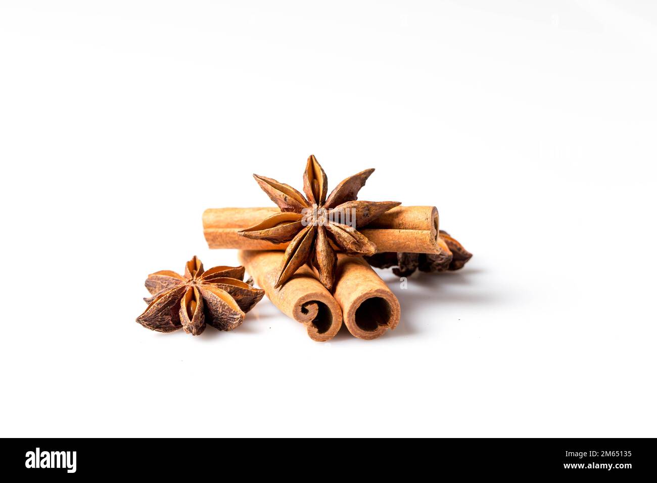 Stars of anise and cinnamon isolated on white background on white ...