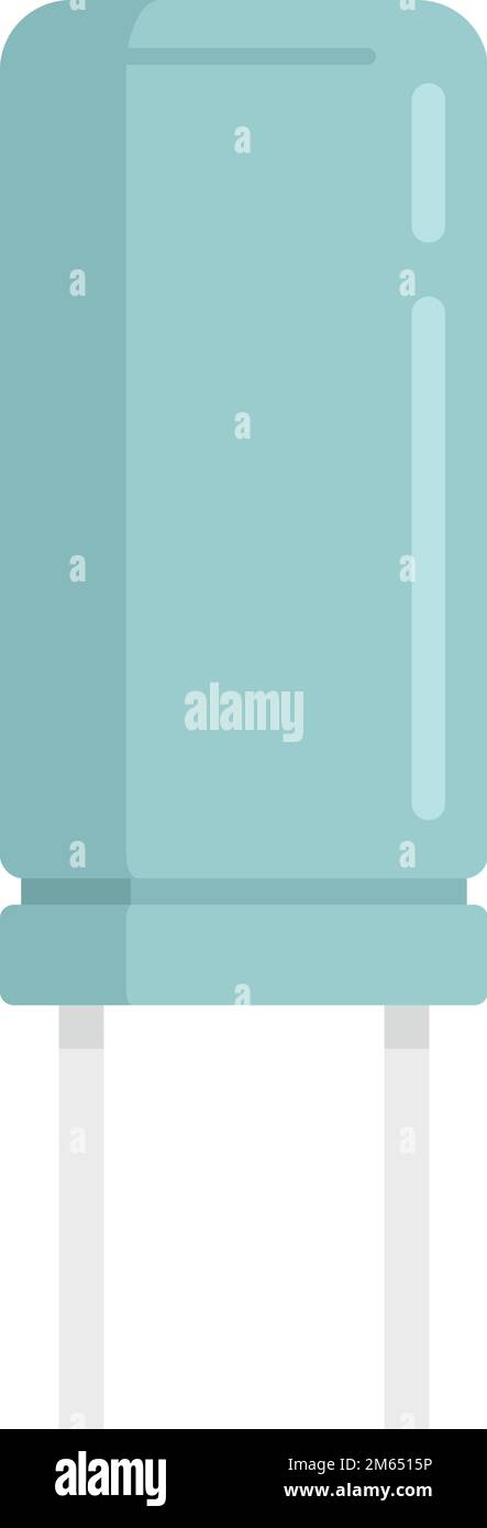Ceramic capacitor icon flat vector. Component circuit. Electronic chip ...