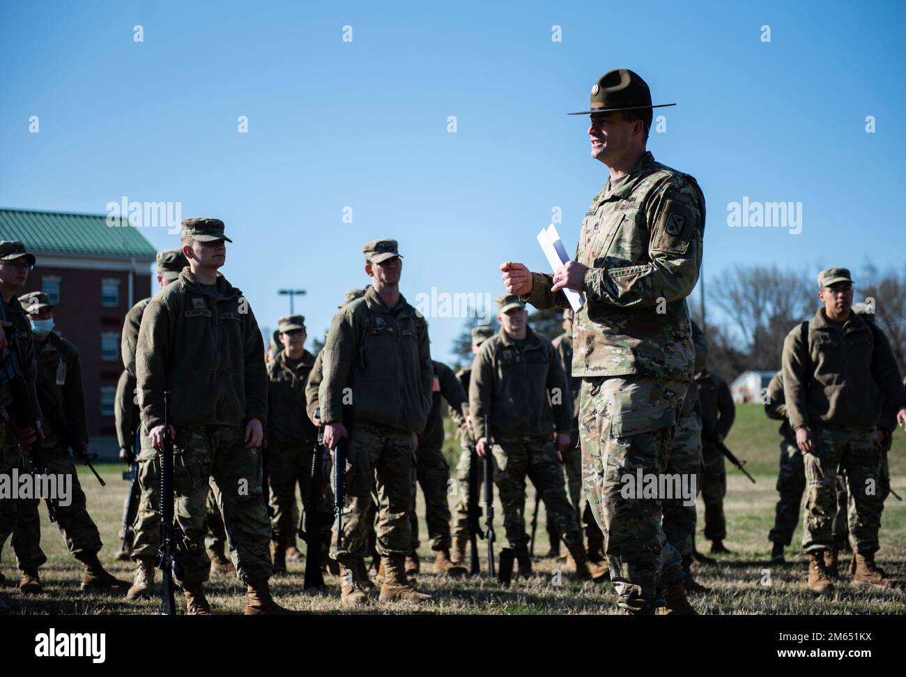 FORT MEADE, Maryland - Drill Sgt. Ryan Sherwood, front, a drill ...