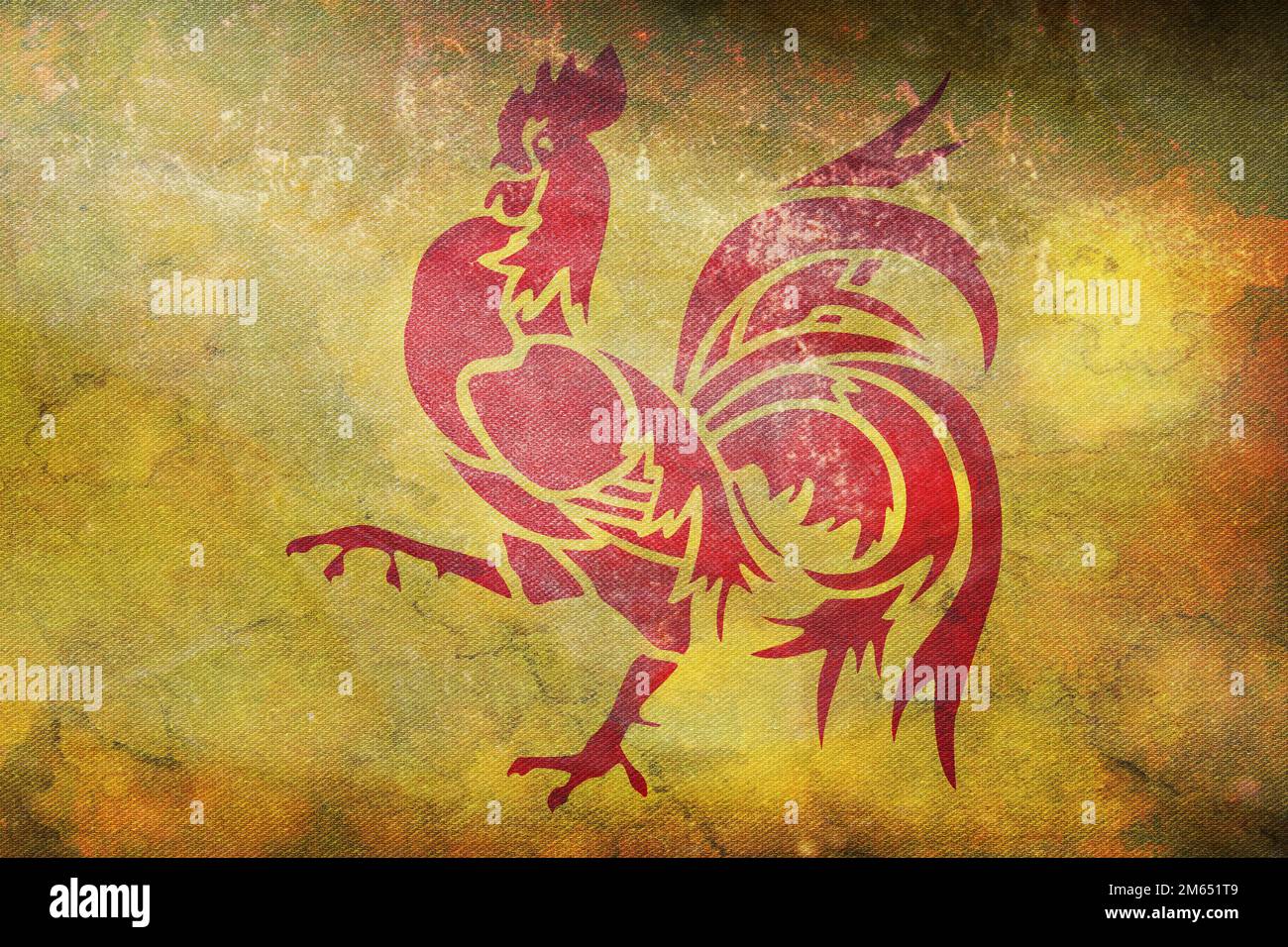 retro flag of Gallo Romance peoples Walloons with grunge texture. flag ...