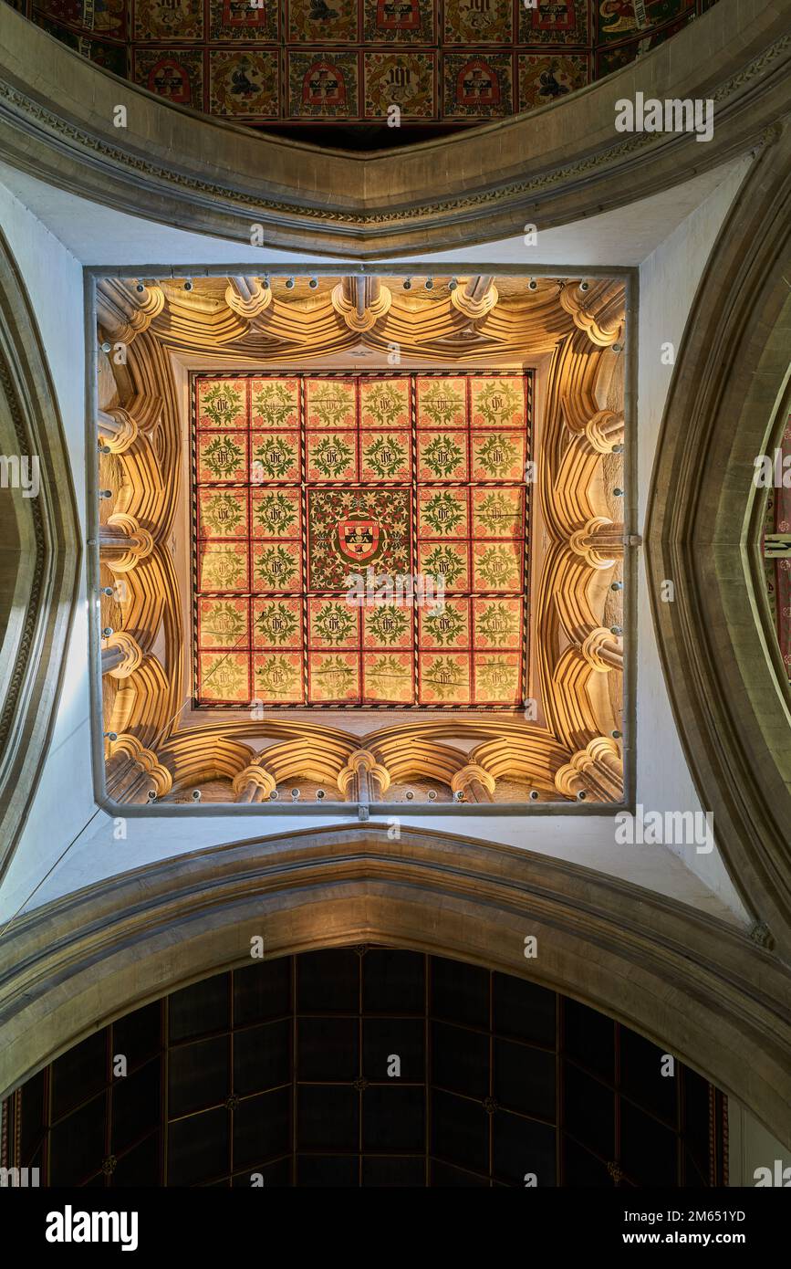 Painted ceiling (with the monogram IHS, symbolising Jesus) in the ...