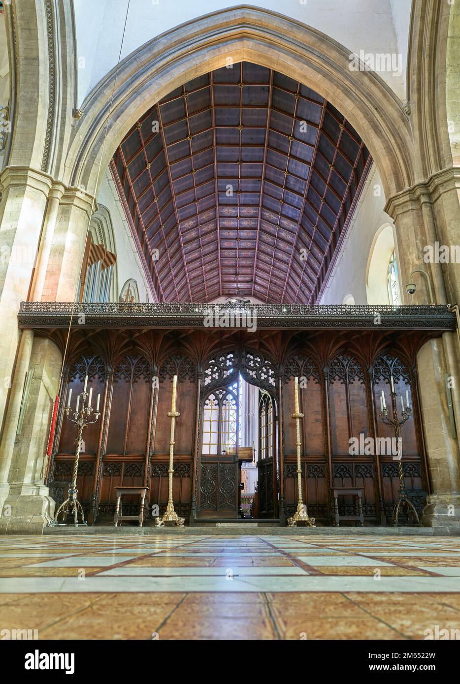 Screened entrance to the inner chapel of the medieval chapel at Jesus ...