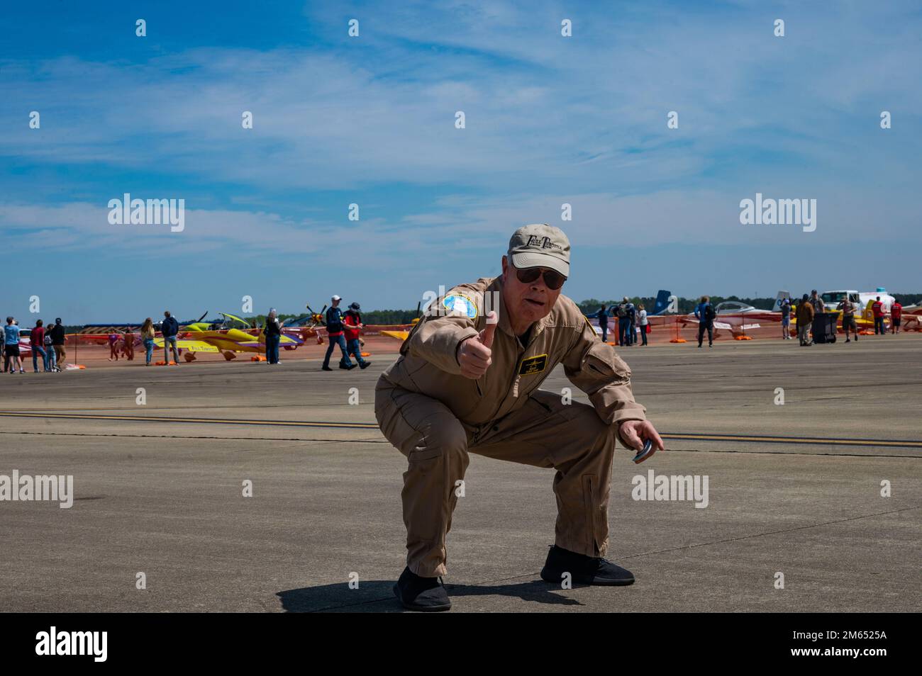 An airshow attendee poses during the Shaw Air and Space Expo at Shaw ...