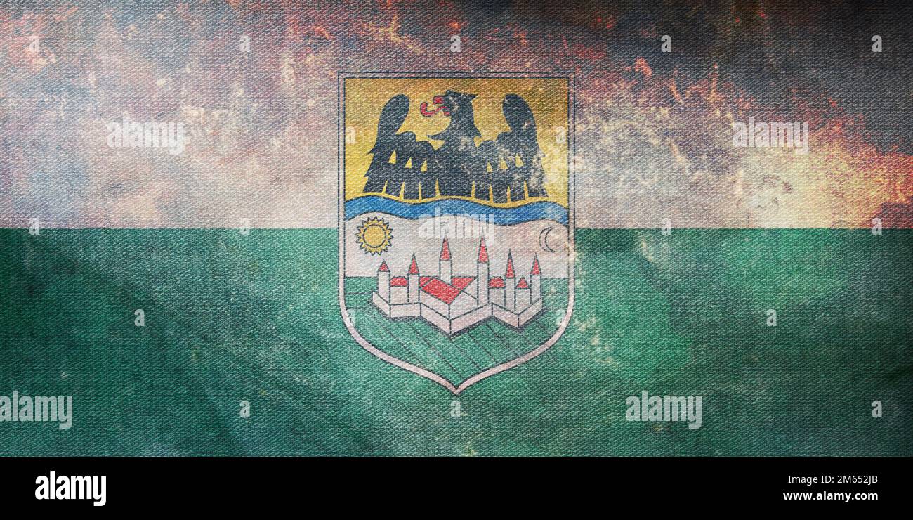 retro flag of German peoples Danube Swabians with grunge texture. flag ...