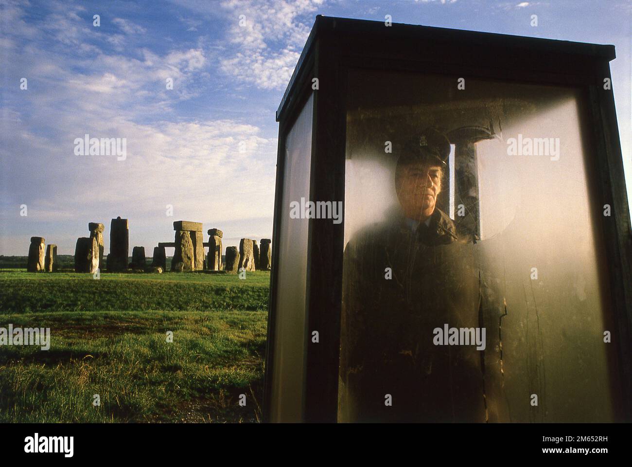 Security Guard at Stonehenge monument in 1979 Stock Photo - Alamy