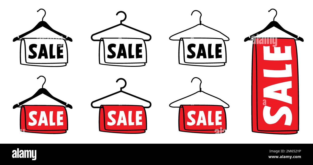 Cartoon old empty clothes hanger set. Hanger for cloakroom closet ...