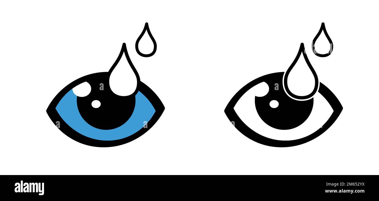 Eyedropper Cartoon Eye With Eye Drops Ophthalmology Medical Eye Dropper Icon Or Symbol Blue