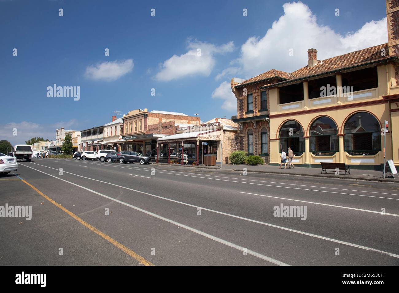 The main street at Queenscliff, Victoria. Shows the Vue Grand Hotel ...