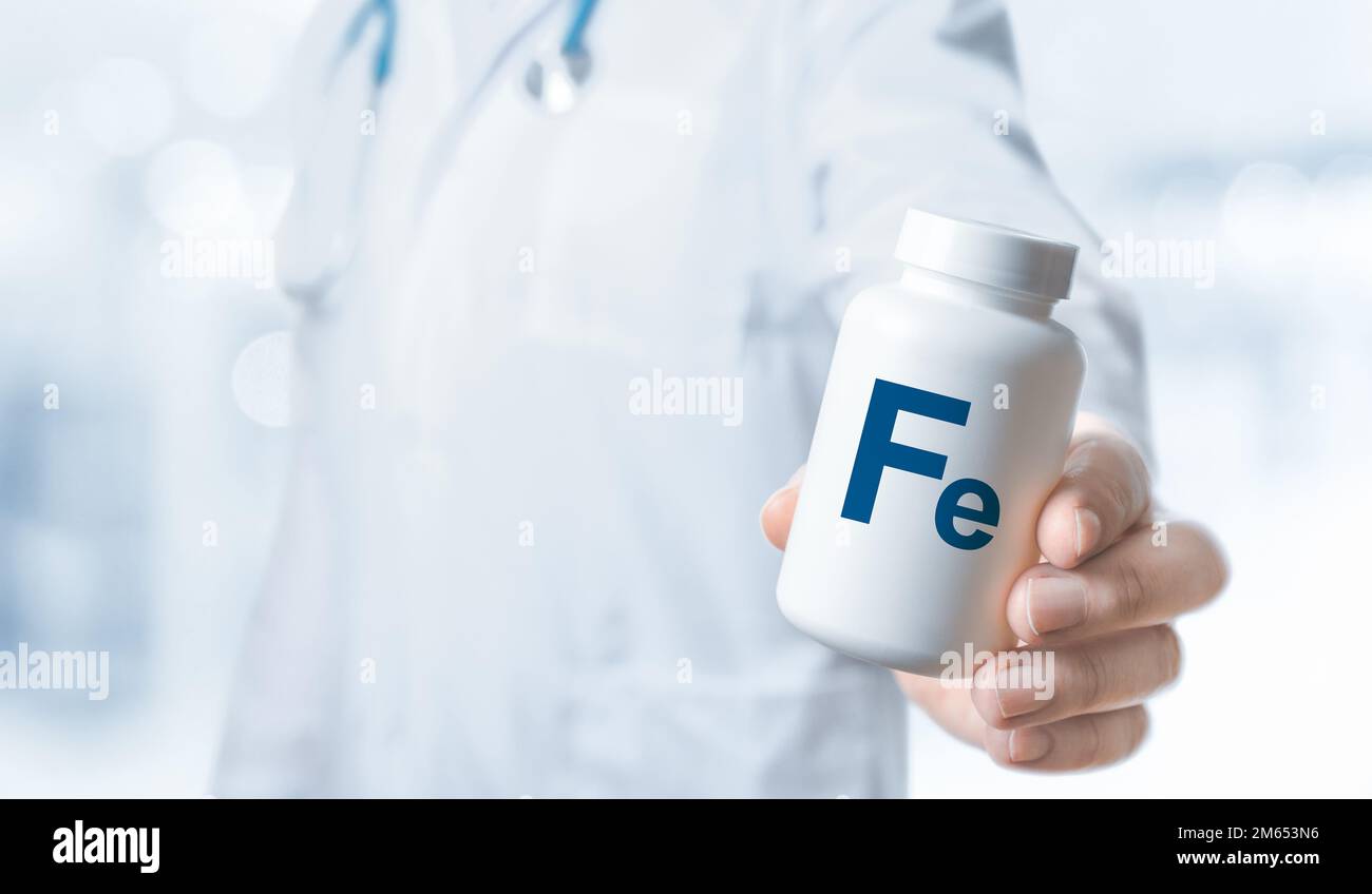 Iron, Ferrum, Fe supplements for human health. Doctor recommends taking ...