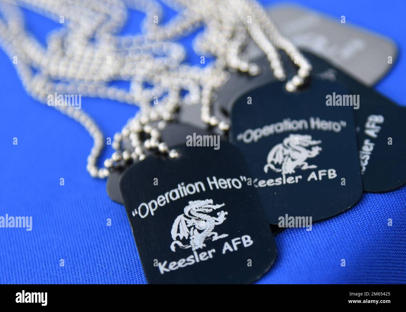 Operation Hero dog tags are on display during Operation Hero at Keesler ...