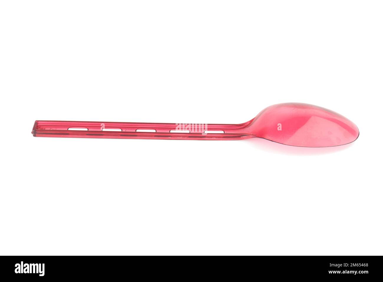 Red plastic spoon isolated on white Stock Photo - Alamy