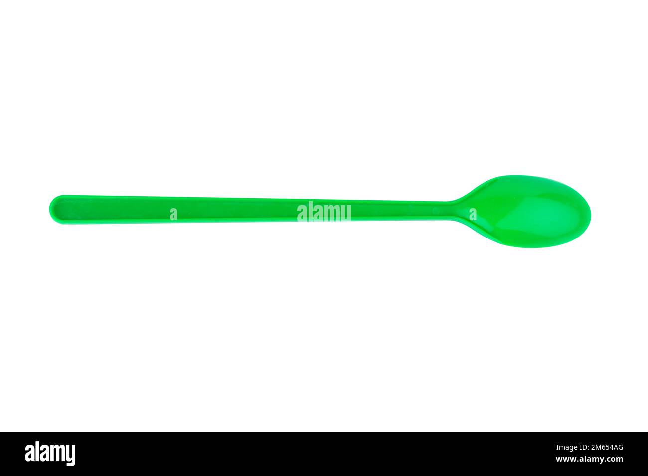 green spoon plastic isolated on white background Stock Photo - Alamy