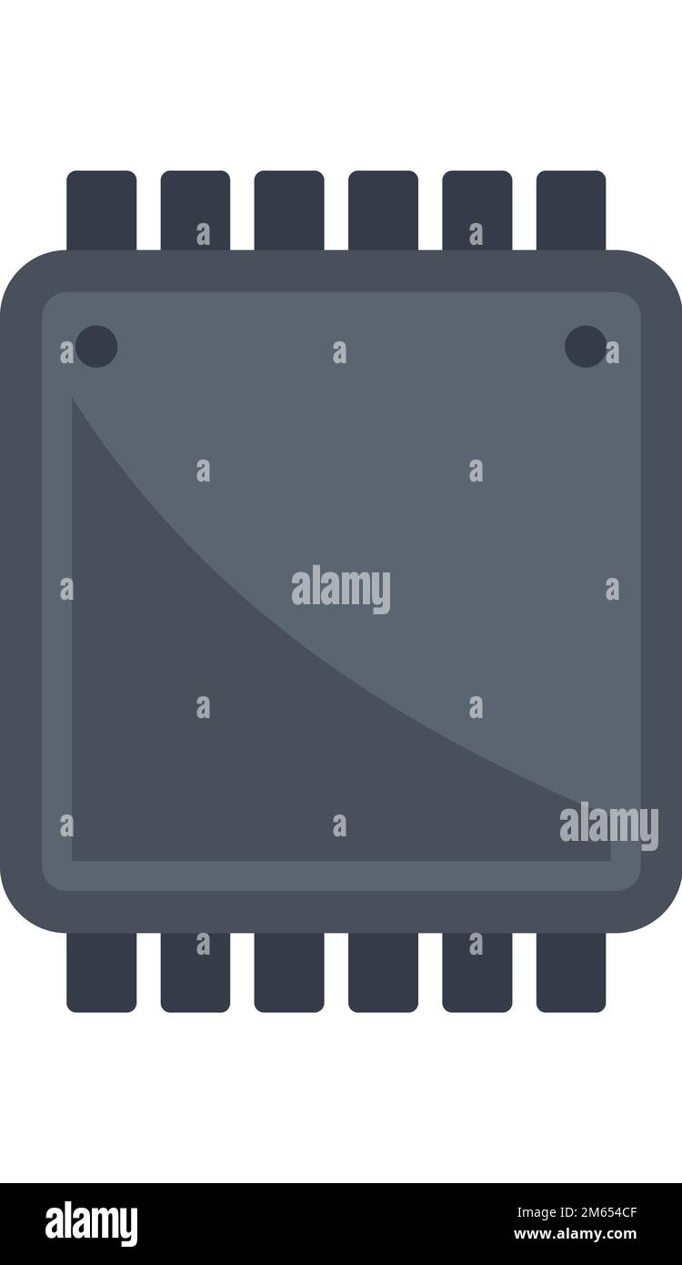 Processor cpu icon flat vector. Chip cpu. Data core isolated Stock ...