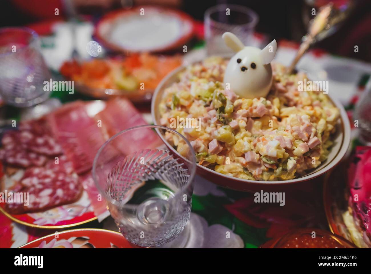 Russian new years eve table hi-res stock photography and images - Alamy