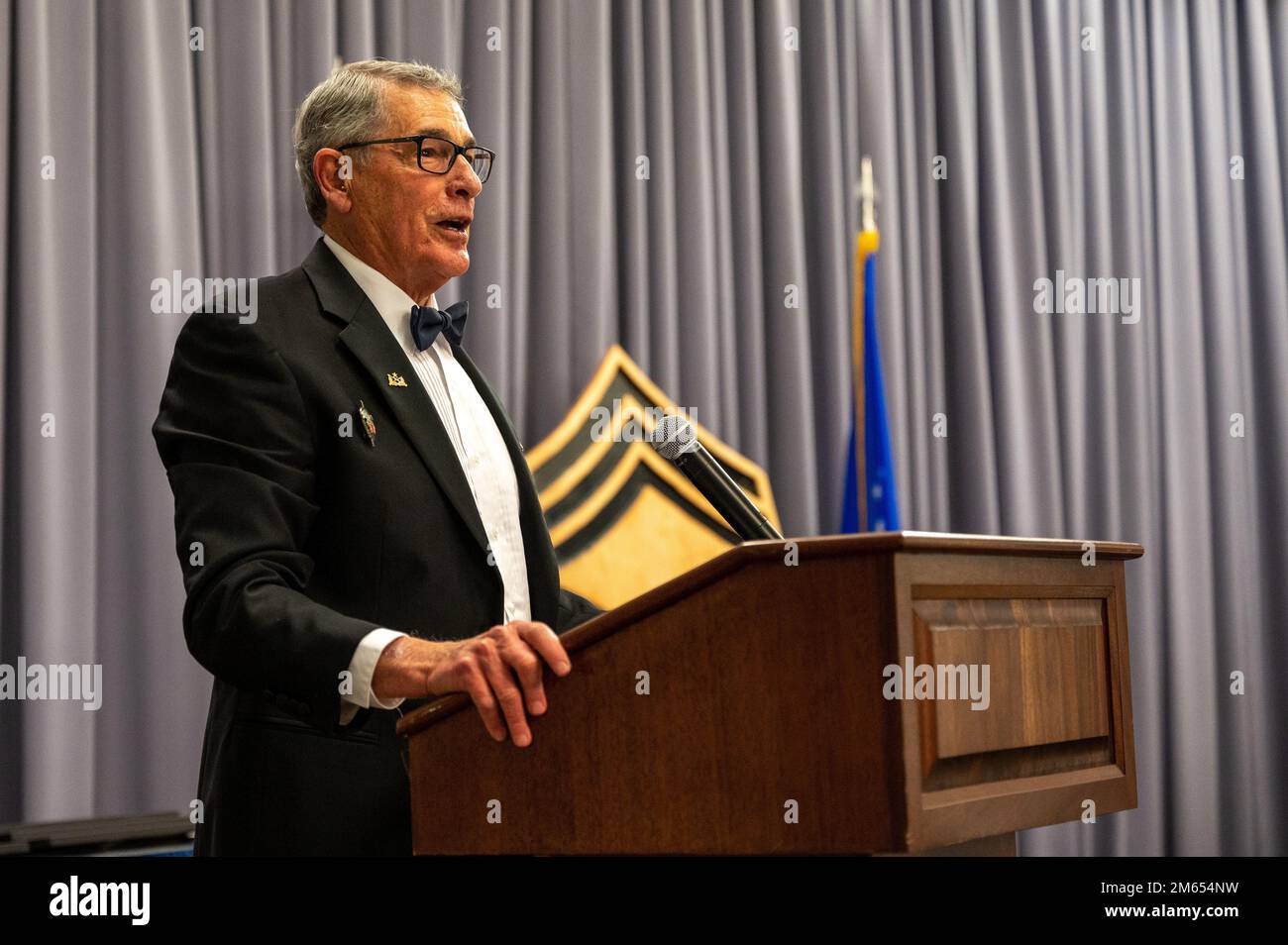 Retired U.S. Army Command Sgt. Maj. George Horvath speaks during the ...