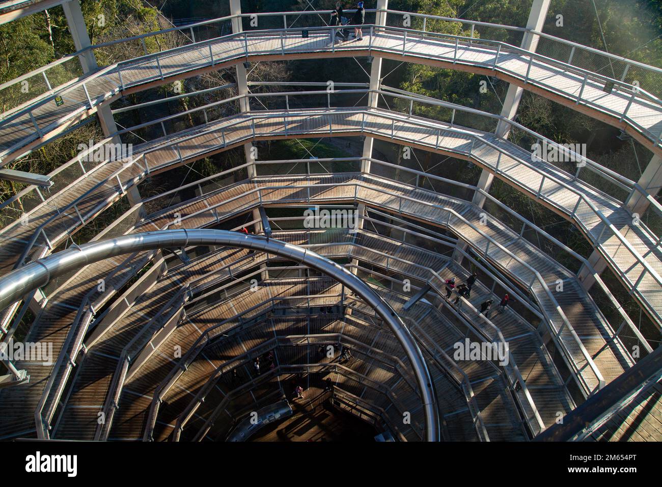Wicklow, Ireland - January 2nd 2023 : Inside the treetop walk viewing ...