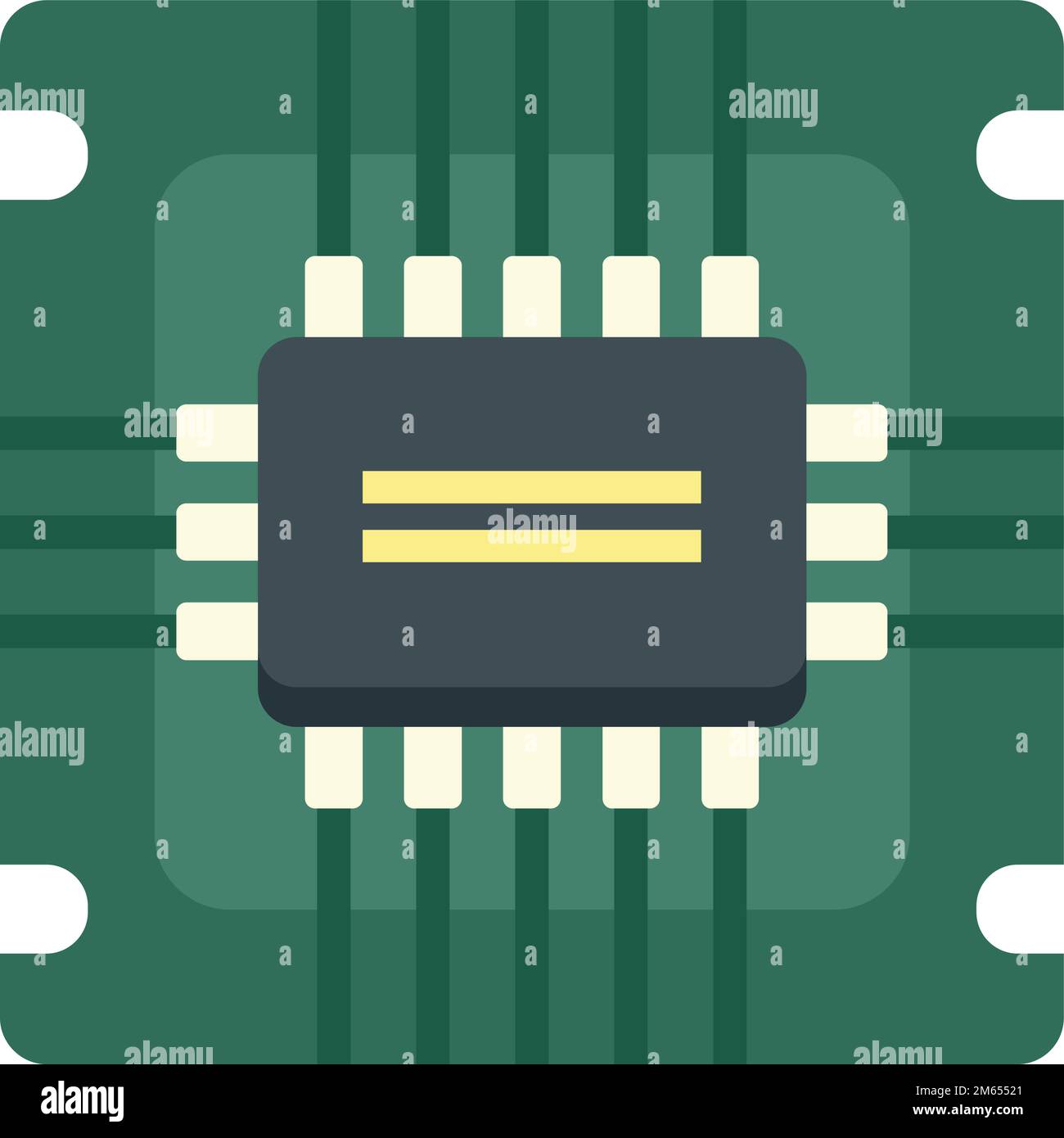 Hardware cpu icon flat vector. Chip circuit. Central electronic ...