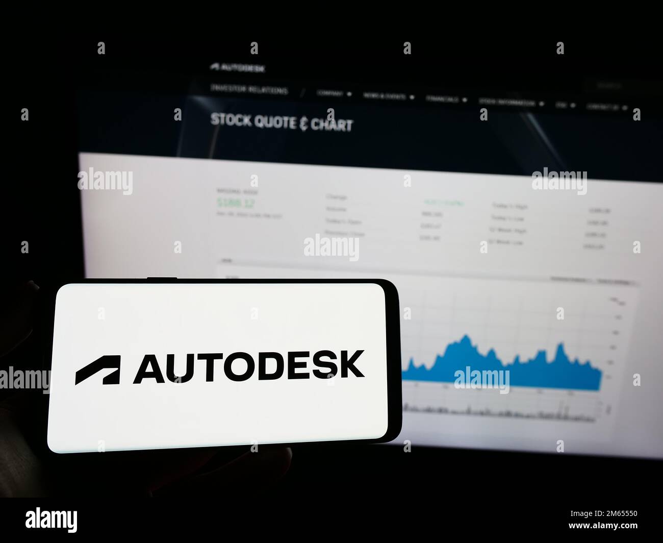 Person holding mobile phone with logo of American software company ...