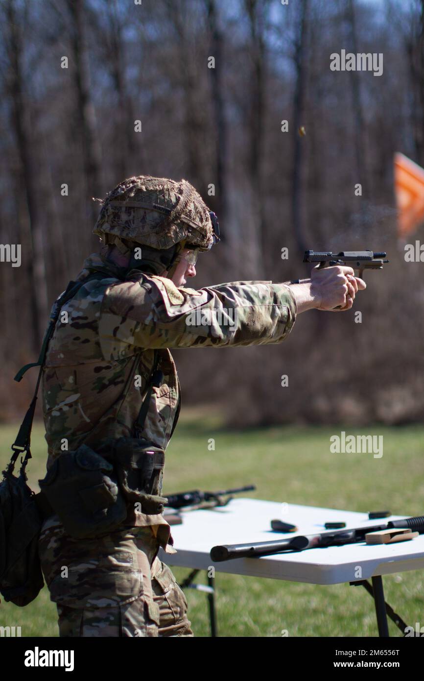 Sgt. Christian Stafford, 37th Infantry Brigade Combat Team, shoots the ...