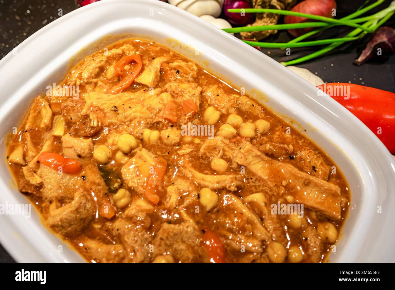 Homemade Ox stripe callos ready for serving Stock Photo - Alamy