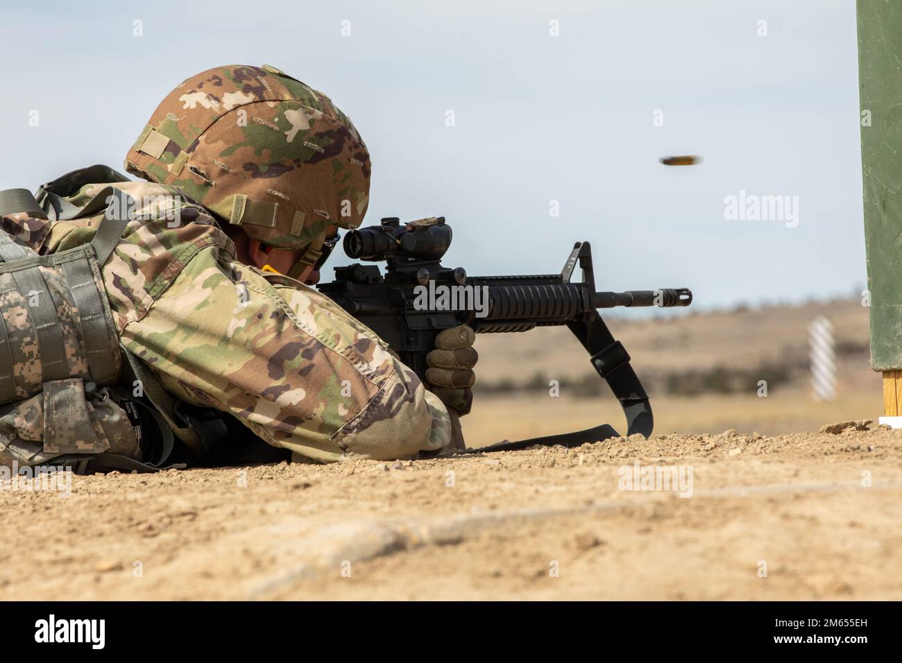 A competitor qualifies on the M4 rifle range during the 2022 Wyoming ...