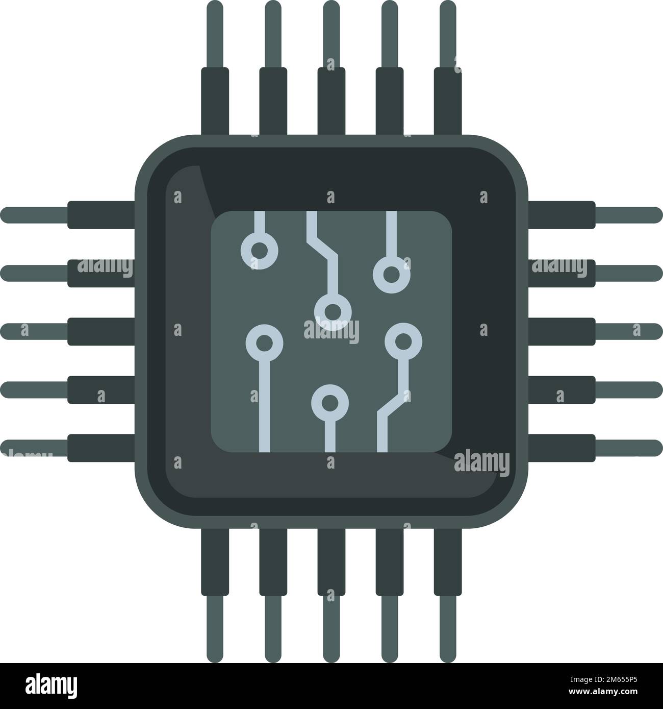 Micro Cpu Icon Flat Vector Computer Digital Core Data Isolated Stock Vector Image And Art Alamy