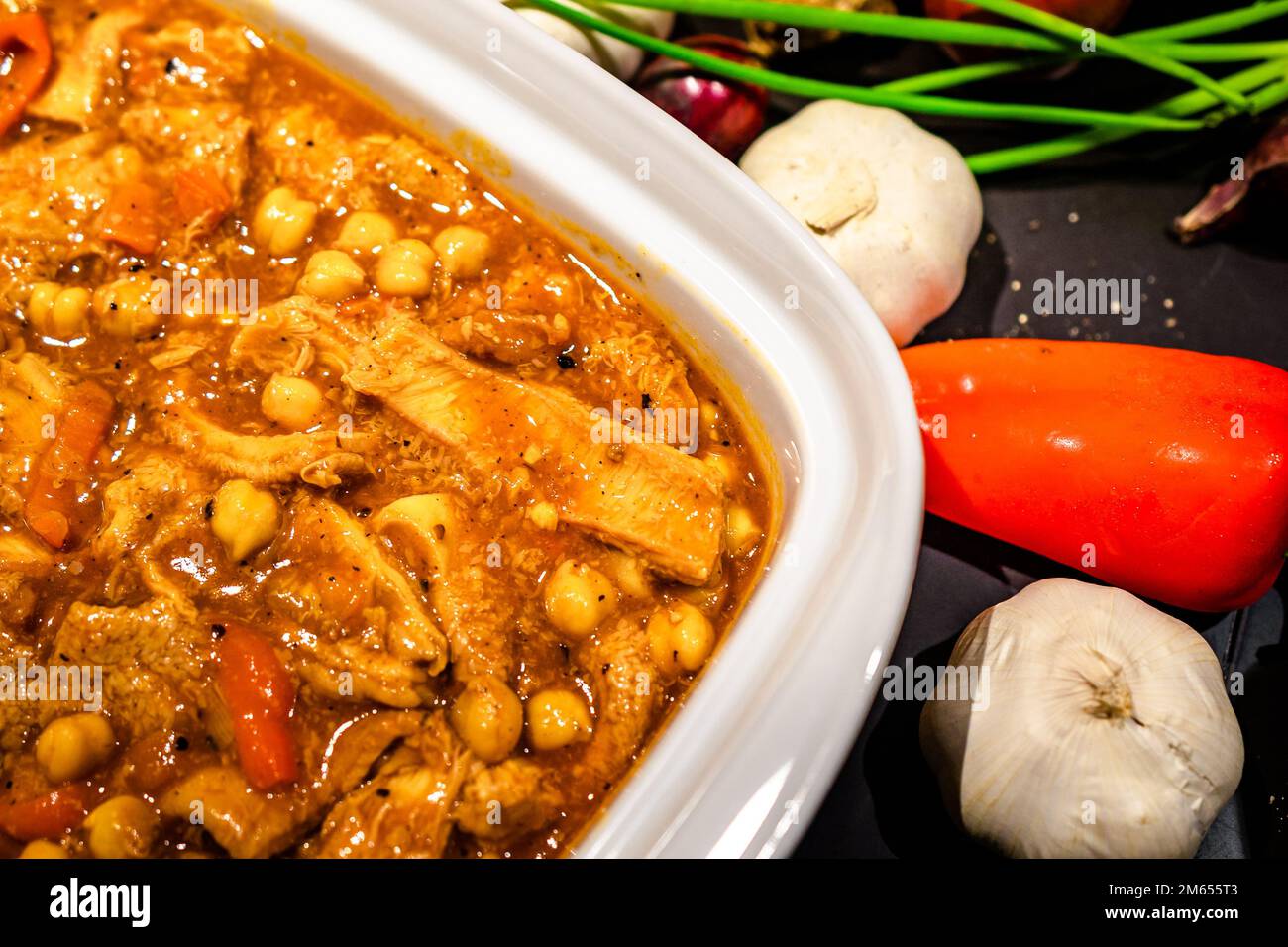 Homemade Ox stripe callos ready for serving Stock Photo - Alamy