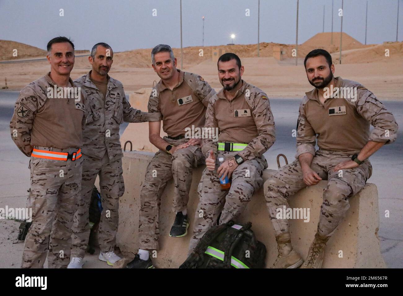 Spanish Army soldiers assigned to Task Force Toro pose for a group ...