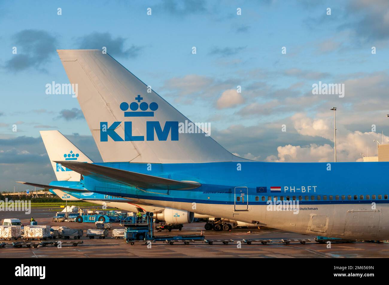 KLM Jumbo jet Boeing 747 rudders Stock Photo - Alamy