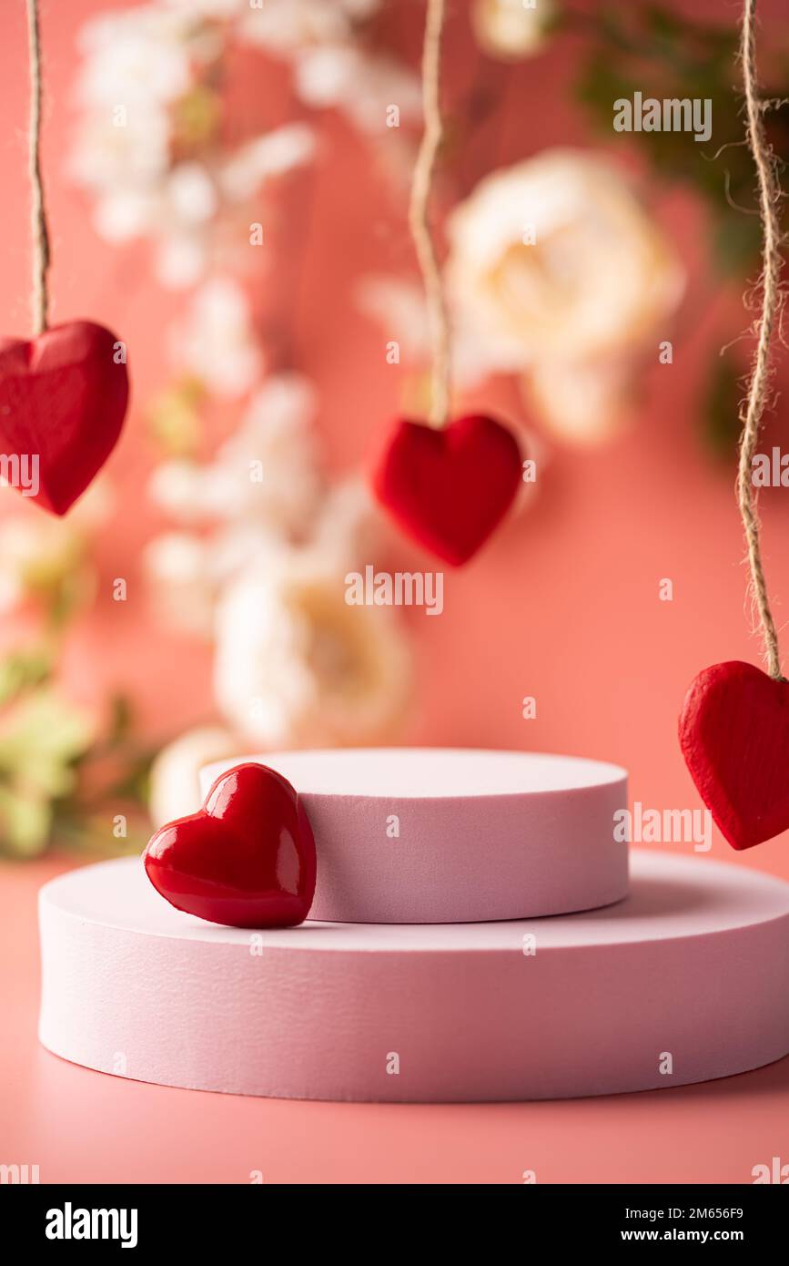 Pink empty podium Stock Photo - Alamy