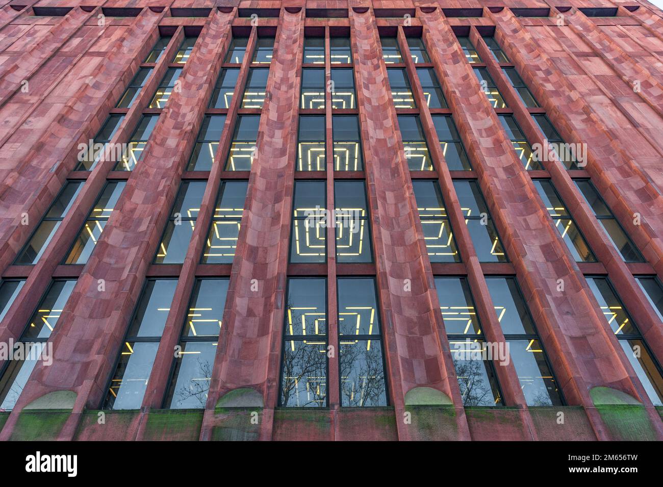 Wall of Elmer Holmes Bobst Library. New York University. New York City ...