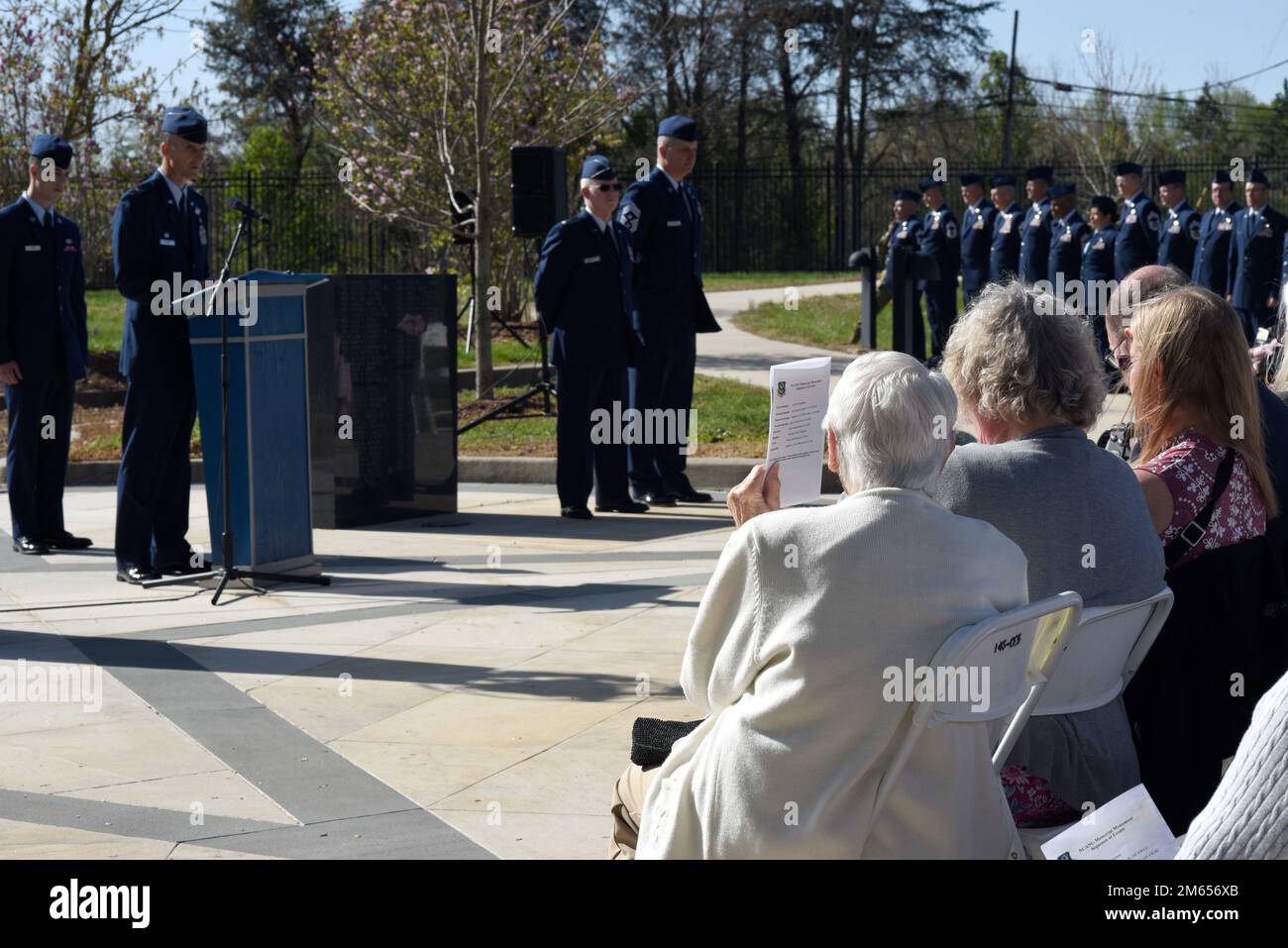 Family and friends of fallen Airmen listen as U.S. Air Force 145th ...