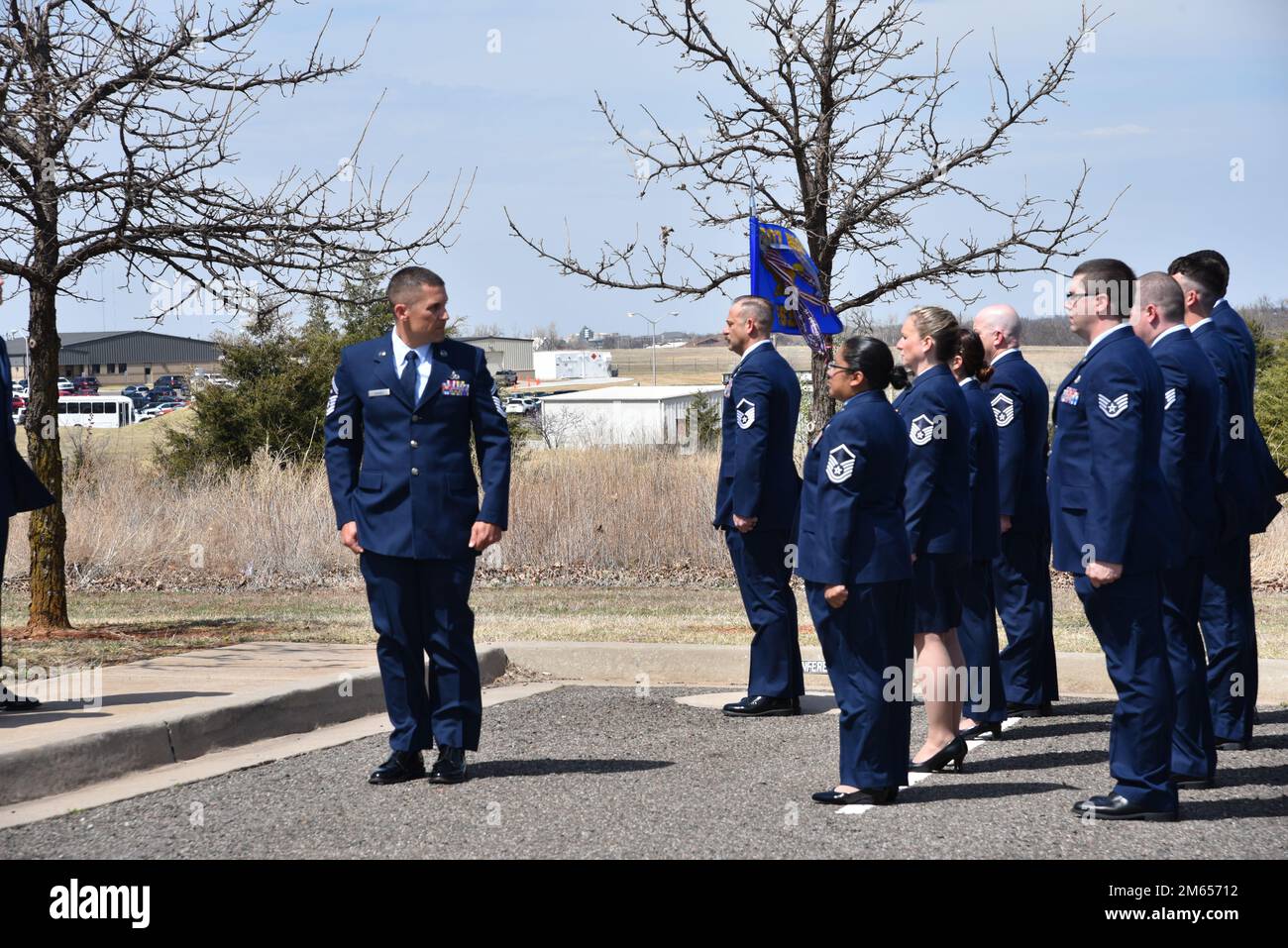 The 507th Force Support Squadron receives a blues inspection from Major ...