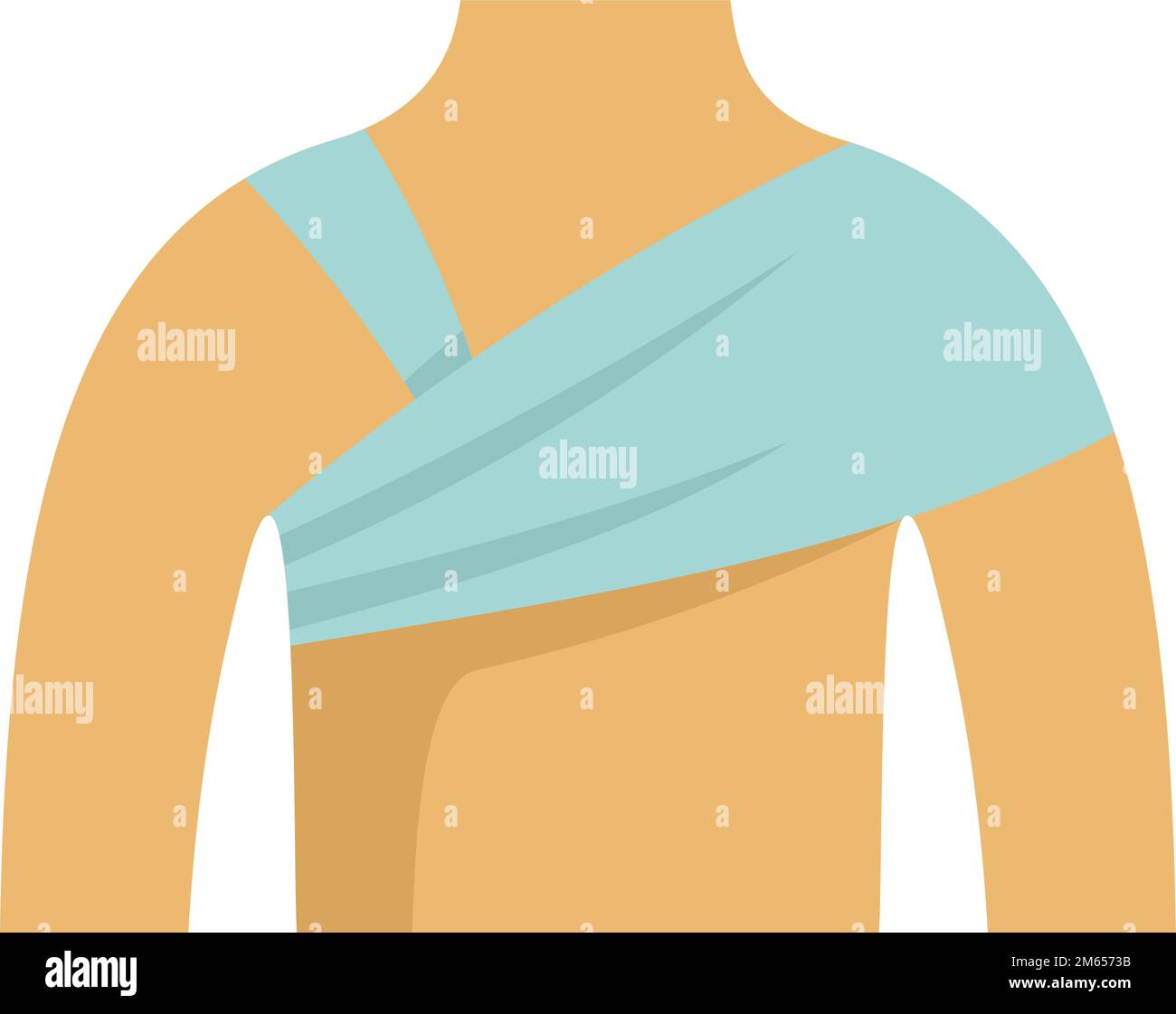Shoulder bandage icon flat vector. Accident fracture. Patient damage ...