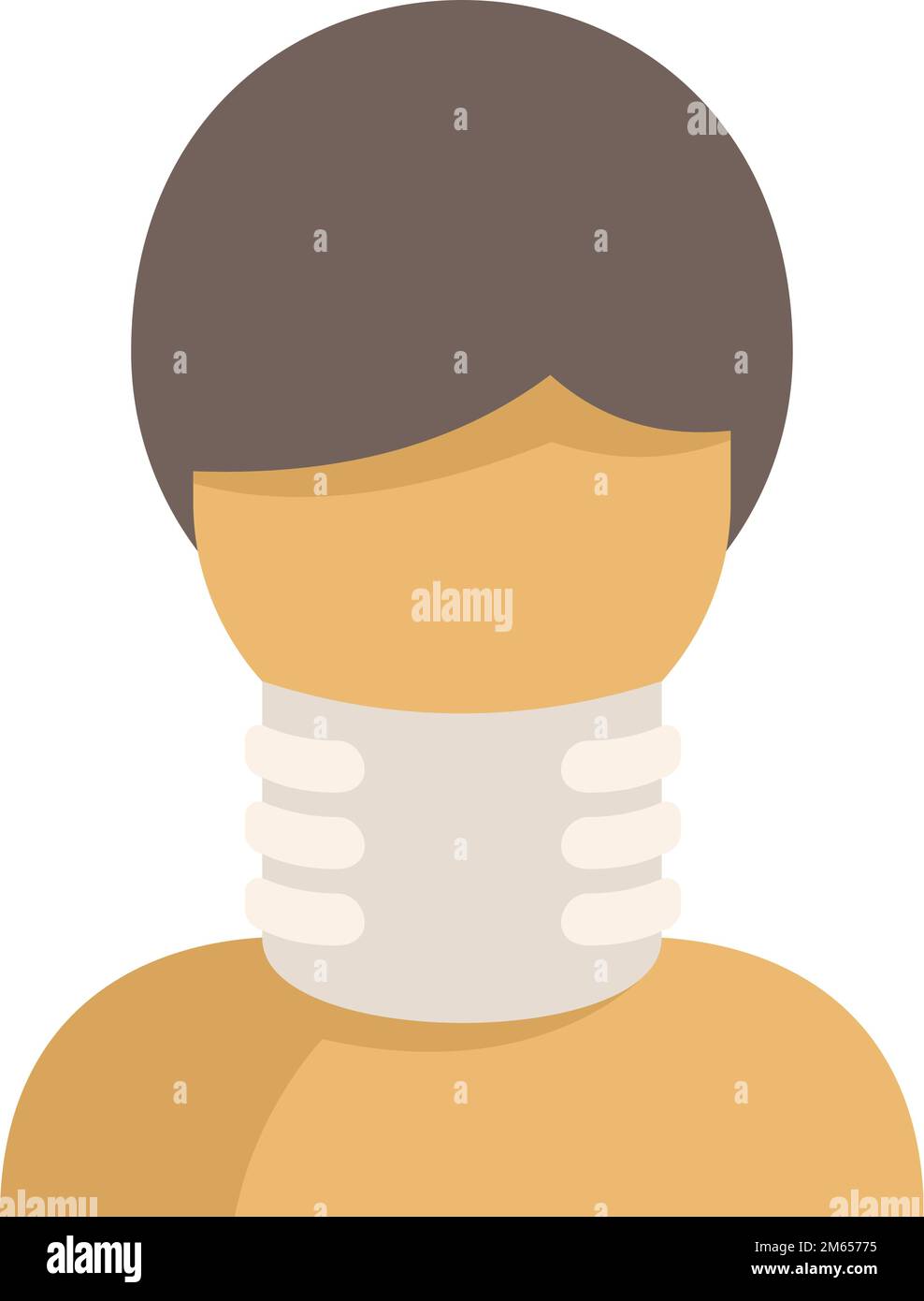 Neck bandage icon flat vector. Accident fracture. Patient damage ...