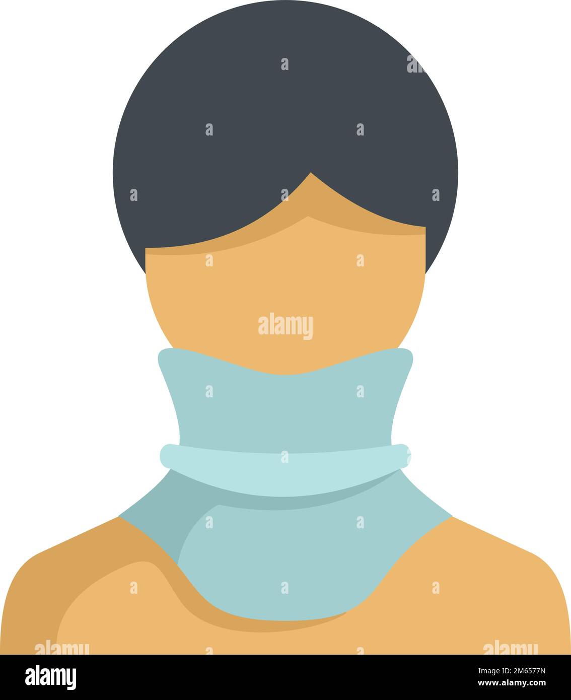 Neck damage icon flat vector. Bandage accident. Skin treatment isolated ...