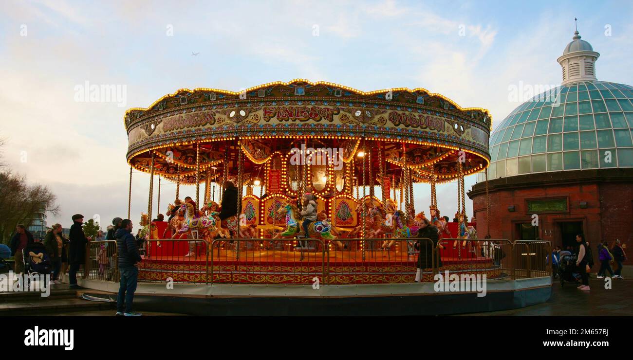 The old carousel in Greenwich, London, United Kingdom, Europe Stock ...