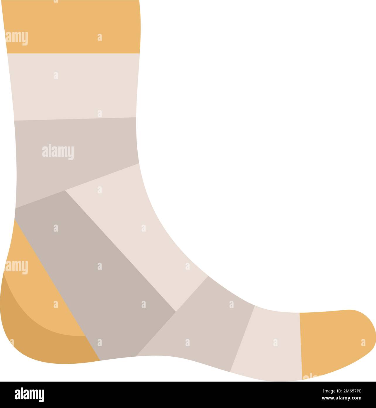 Foot bandage icon flat vector. Accident patient. Skin leg isolated ...