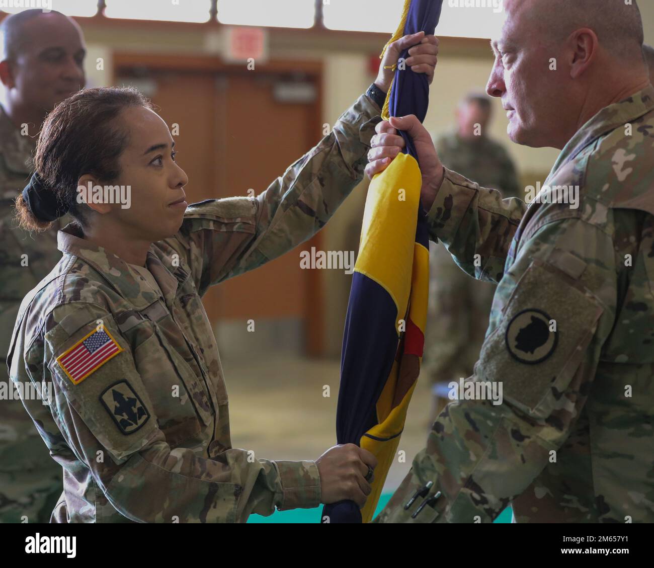 Hawaii Army National Guard (HIARNG) Brig. Gen. Stephen F. Logan, right ...