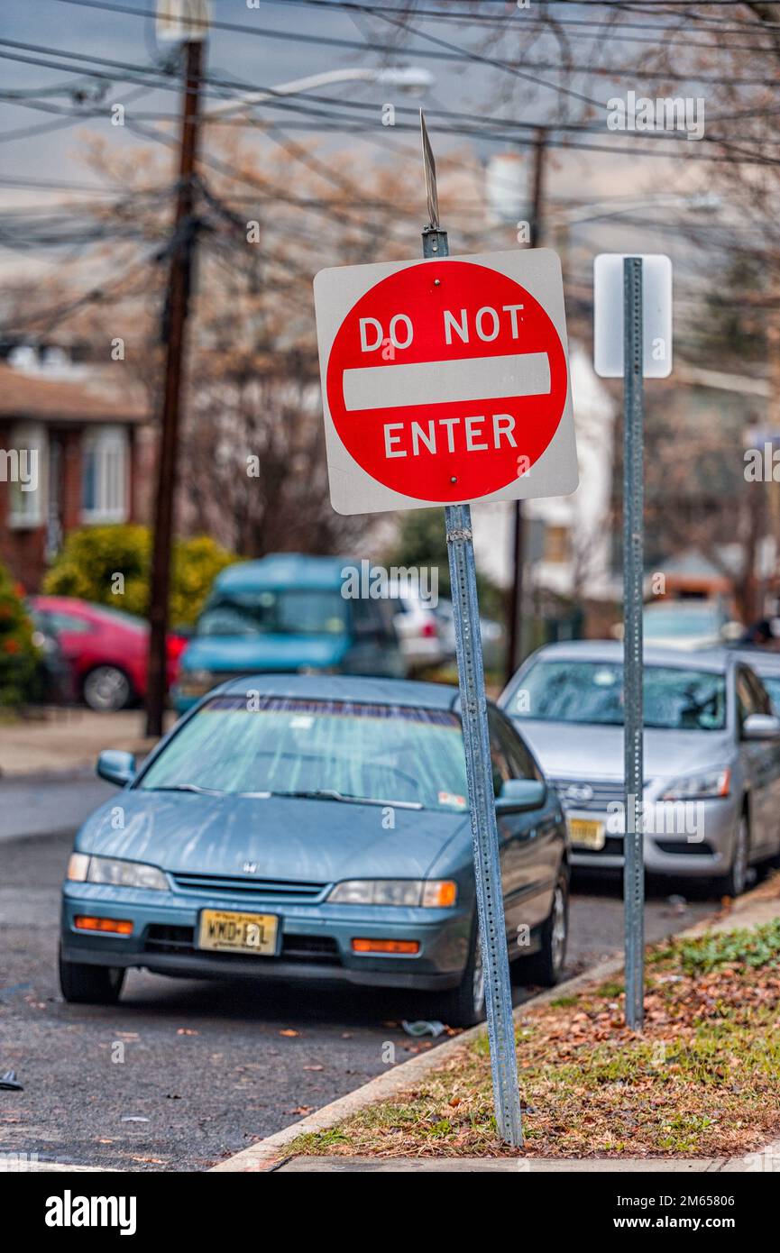 Do Not Enter Street Sign in New York. Manhattan. NYC, USA Stock Photo ...