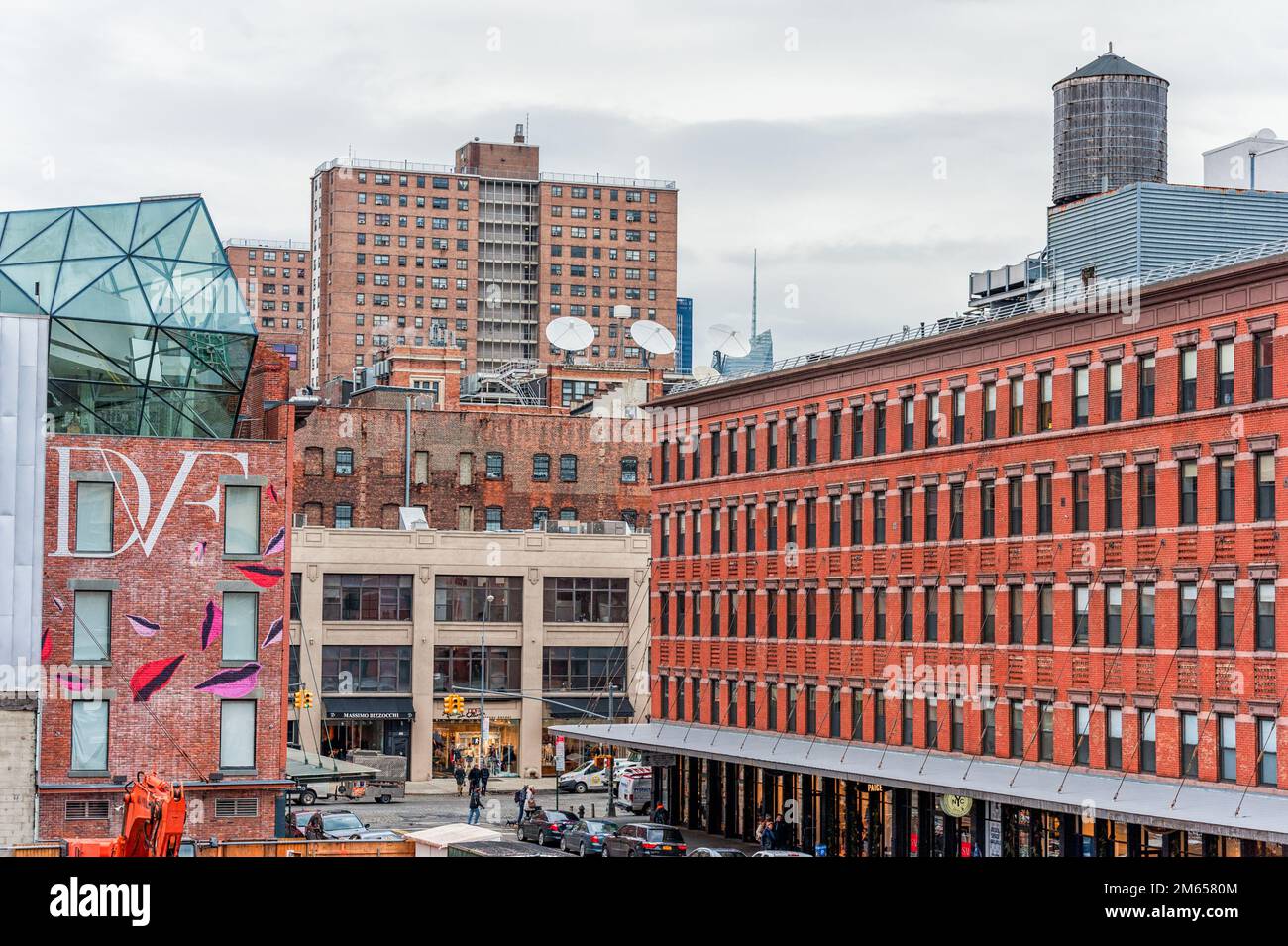 View of High Line in New York, Manhattan. Cityscape. NYC, USA Stock ...