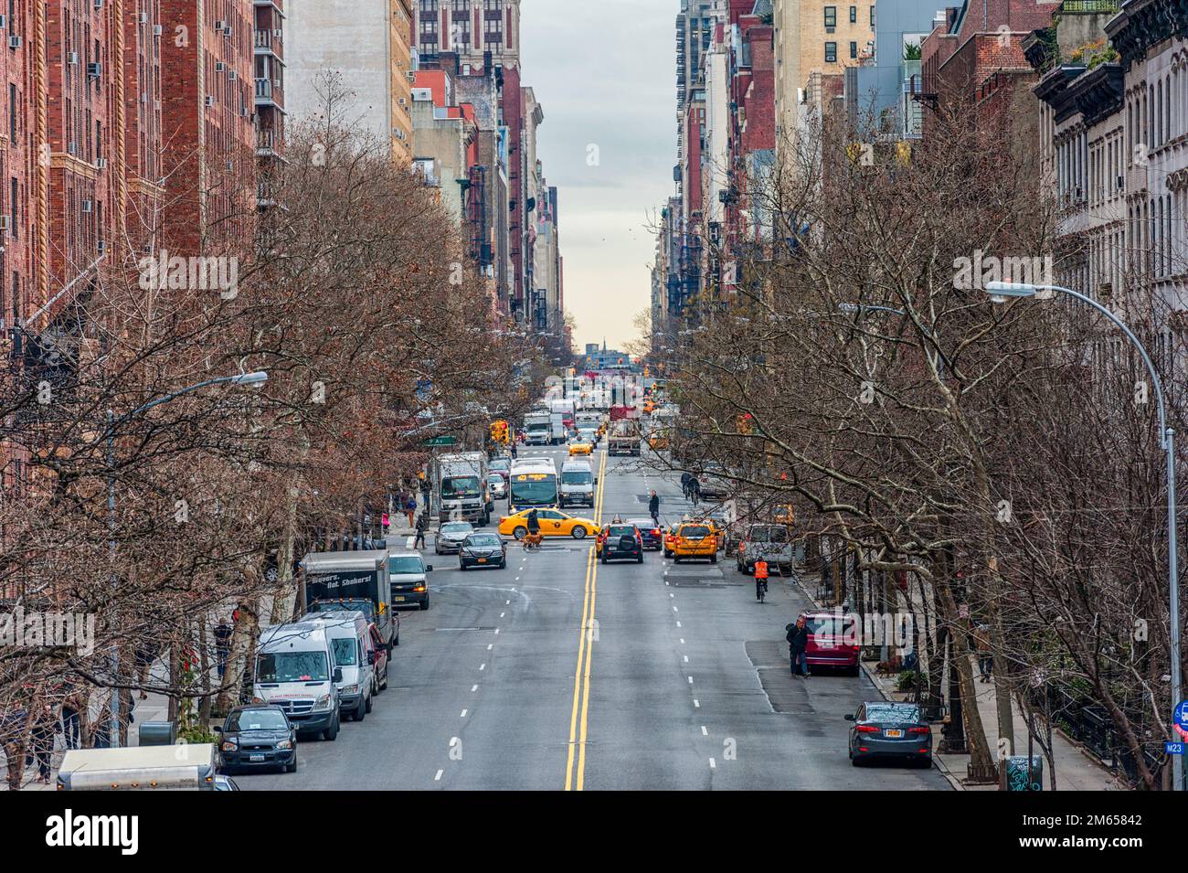 Street in New York, Manhattan. Traffic. NYC, USA Stock Photo - Alamy
