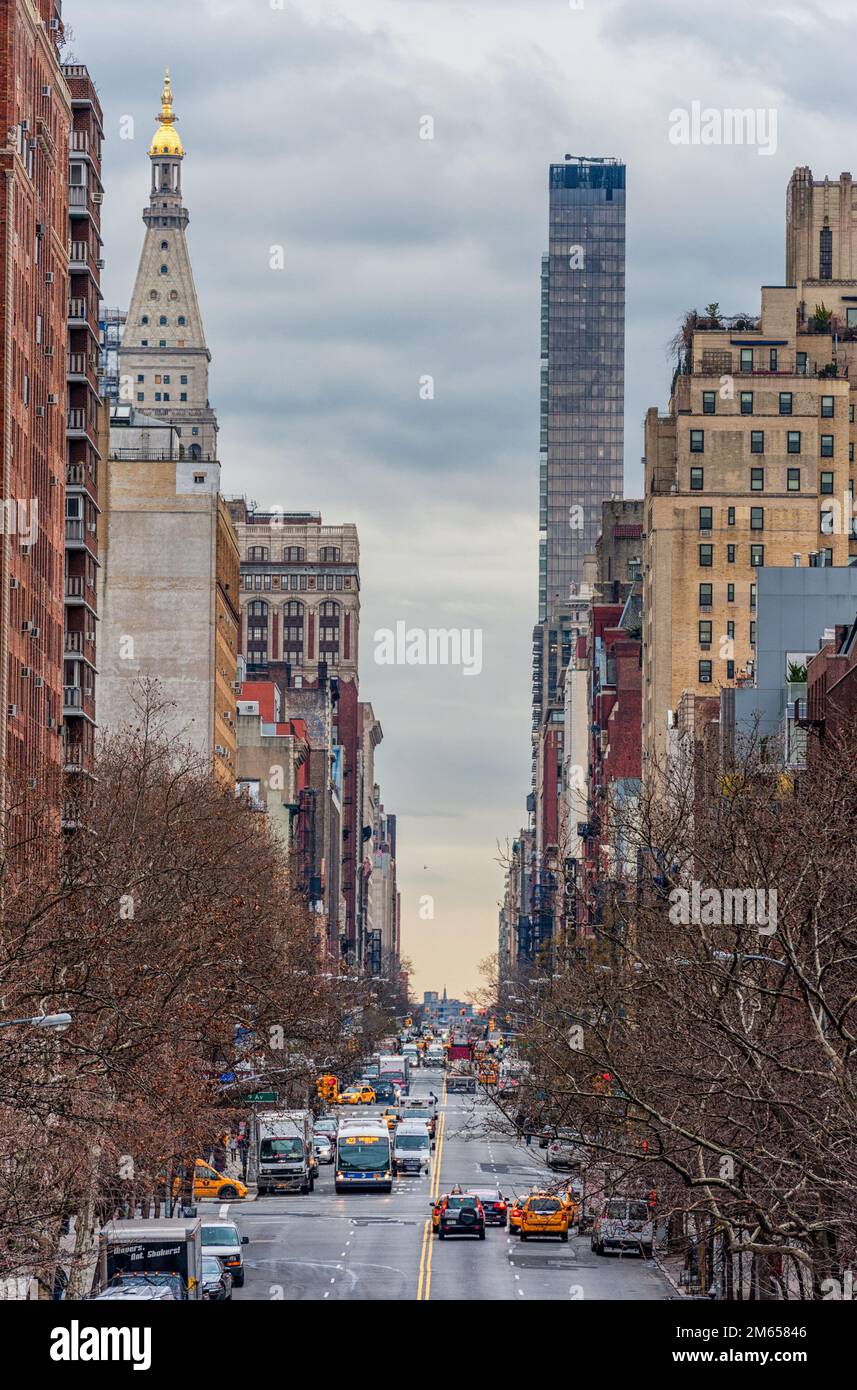 Street in New York, Manhattan. Traffic. NYC, USA Stock Photo - Alamy