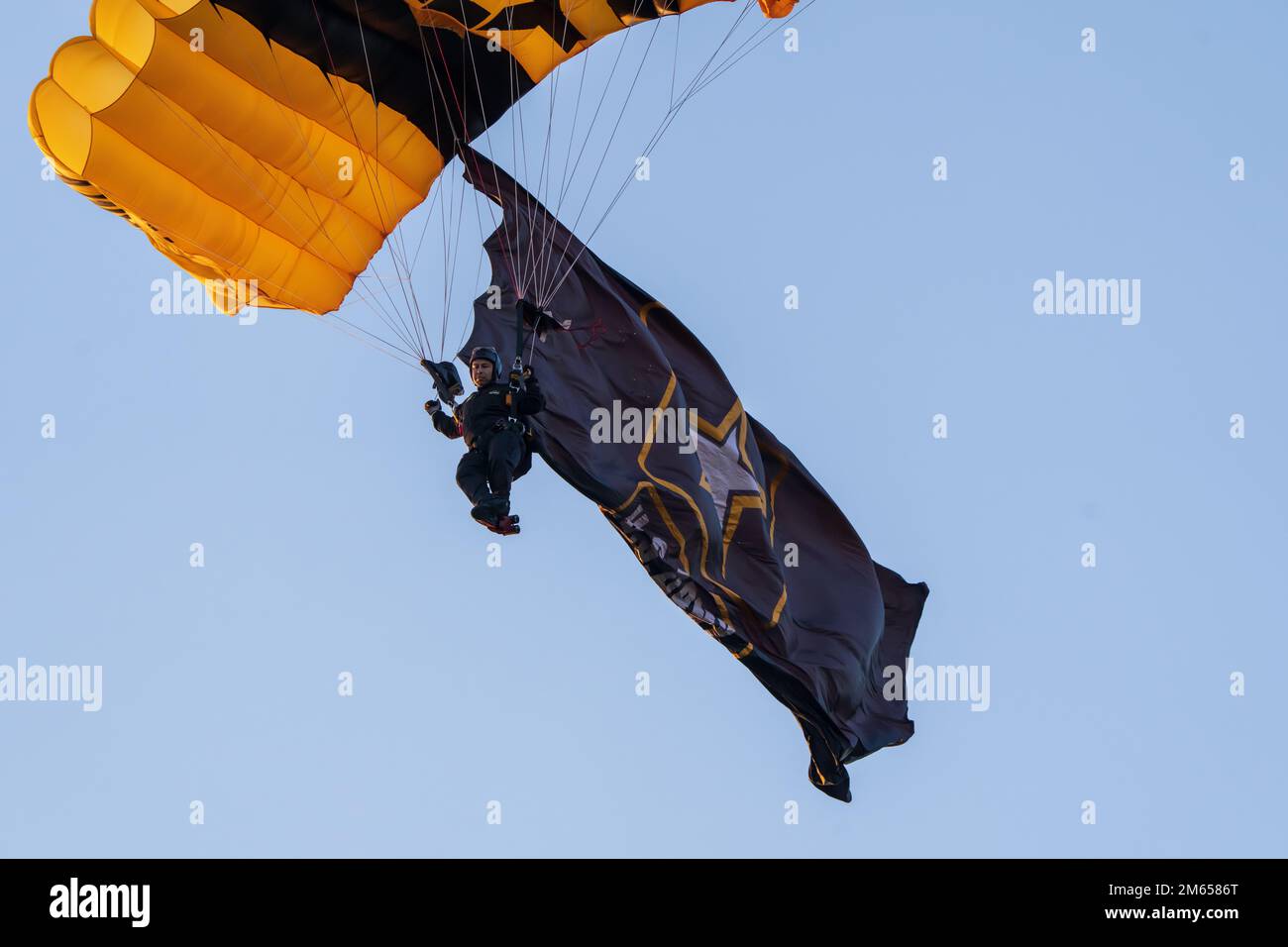 Sgt. 1st Class Rafael Torres of the U.S. Army Parachute Team jumps with ...