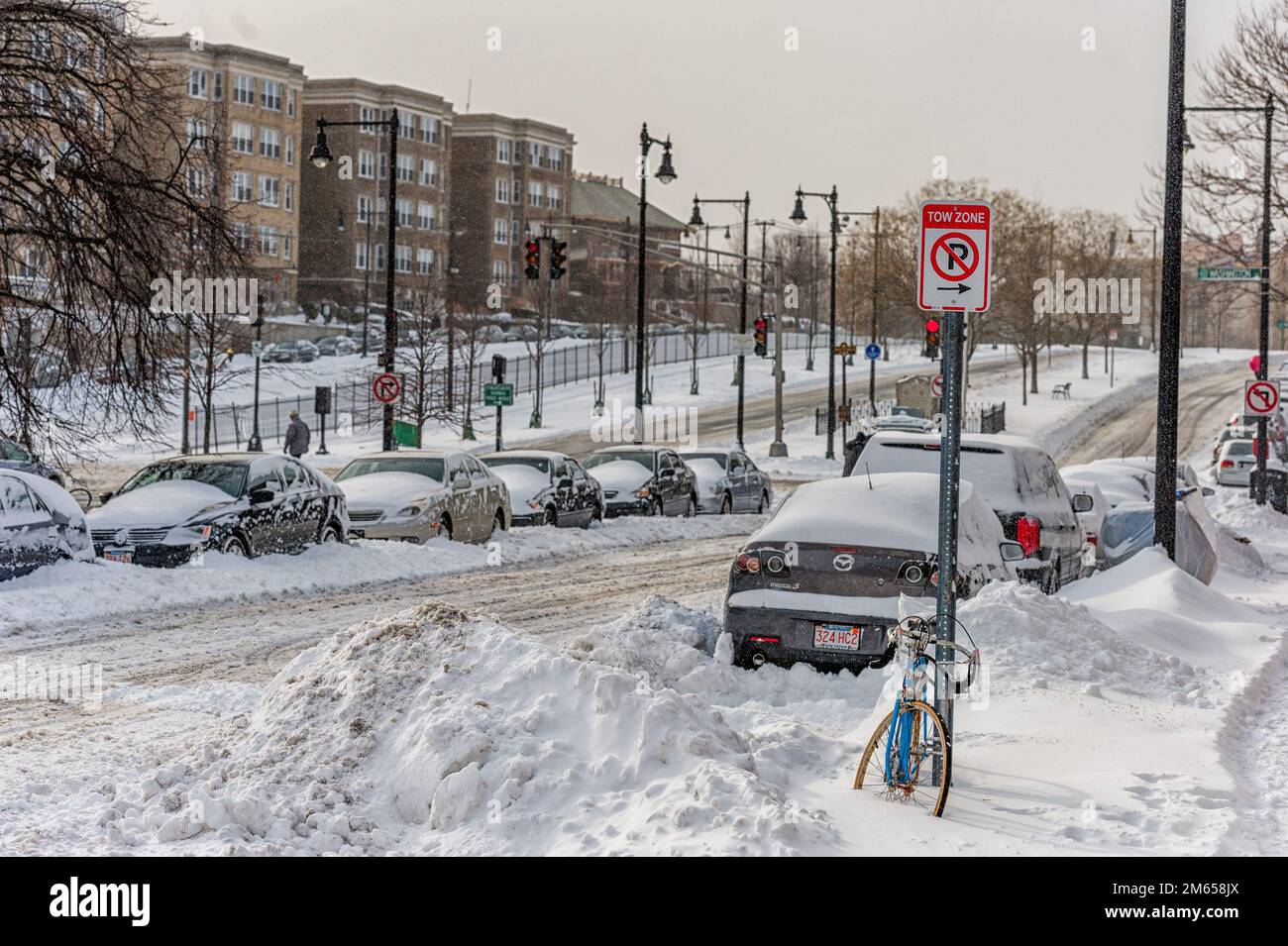 Boston skyline snow hi-res stock photography and images - Alamy