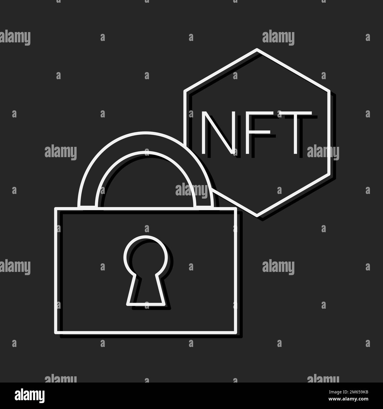 NFT blockchain technology line icon. linear style sign for mobile ...